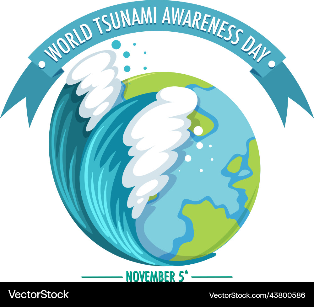 World tsunami awareness day banner design Vector Image