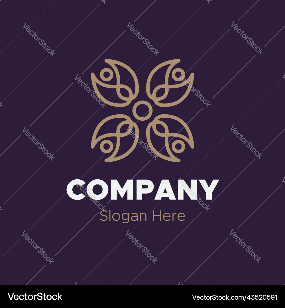 Abstract flower company logo template design Vector Image
