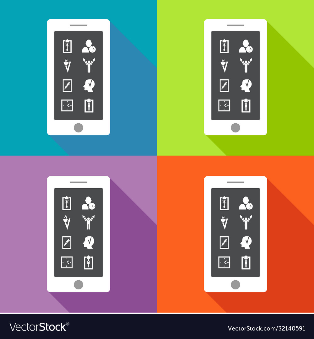 Assembly in flat style icons theme business Vector Image