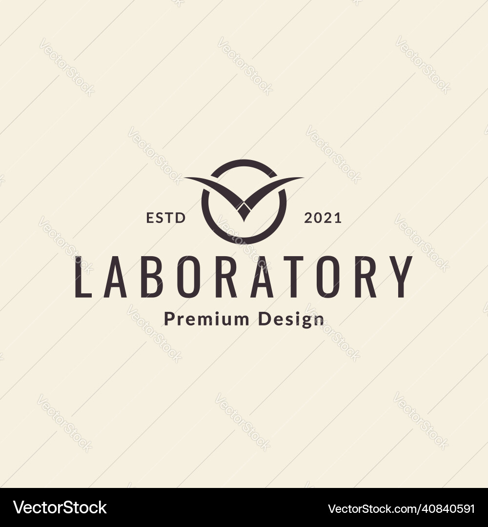 Circle with horn laboratory logo design graphic Vector Image