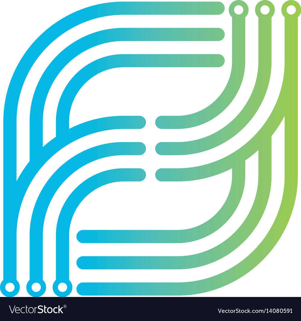 Computer technology logo design Royalty Free Vector Image