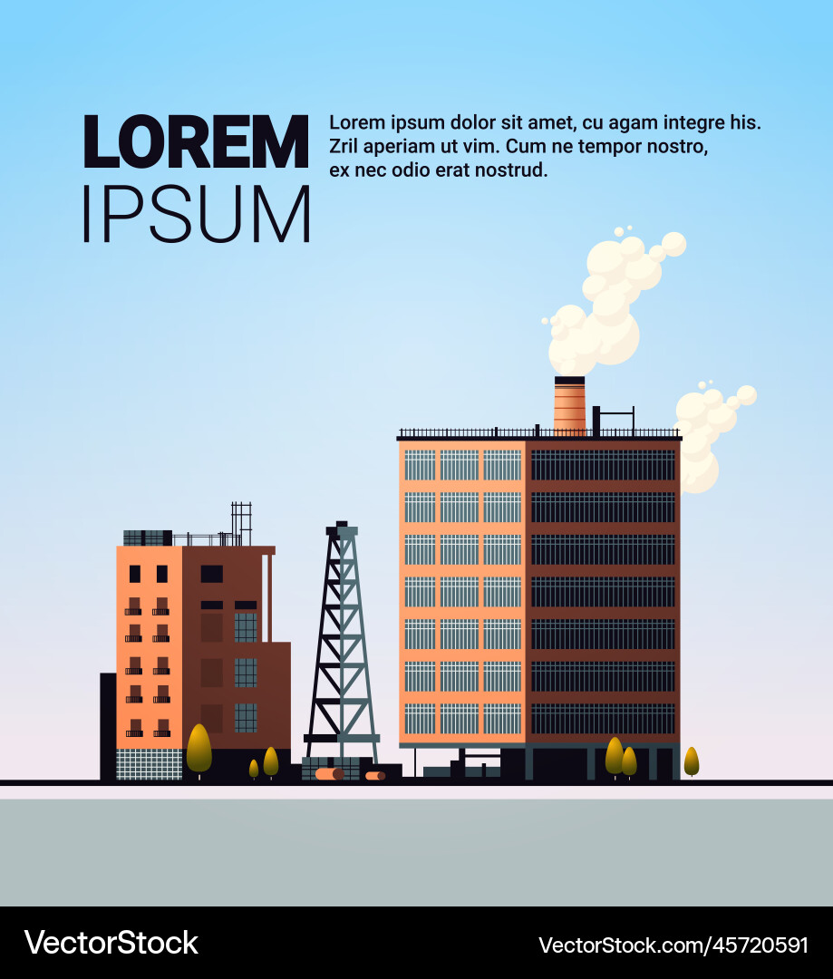 Energy generation plant with chimneys electricity Vector Image