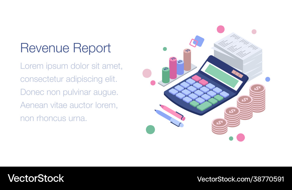 Financial revenue report Royalty Free Vector Image