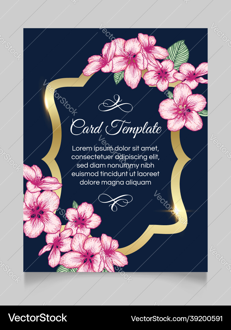 Floral wedding invitation elegant card template Vector Image