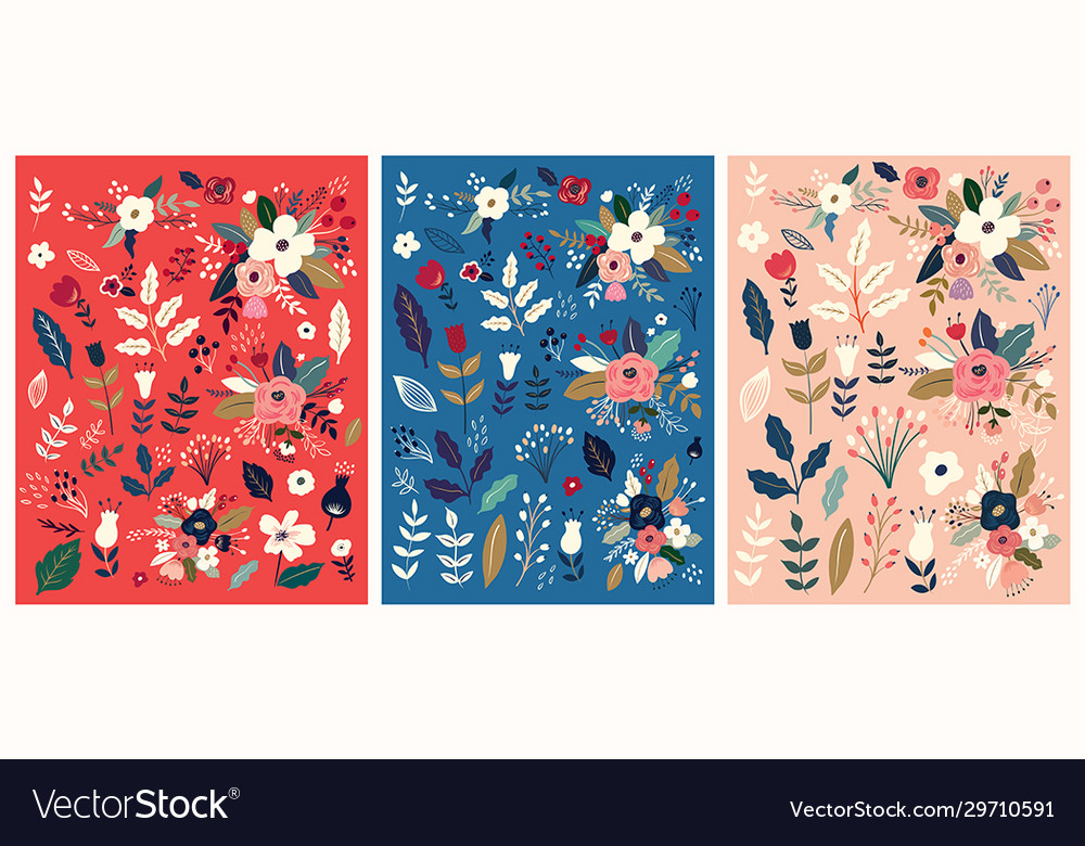 Flower patterns collection Royalty Free Vector Image