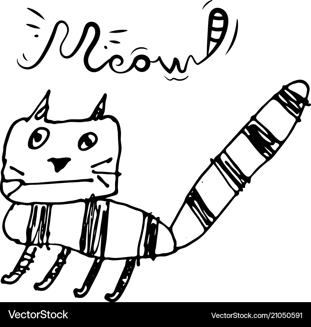 Hand drawn doodle cat Royalty Free Vector Image