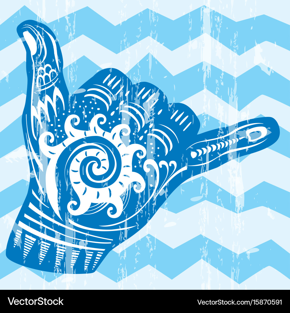Hang loose hand signal Royalty Free Vector Image