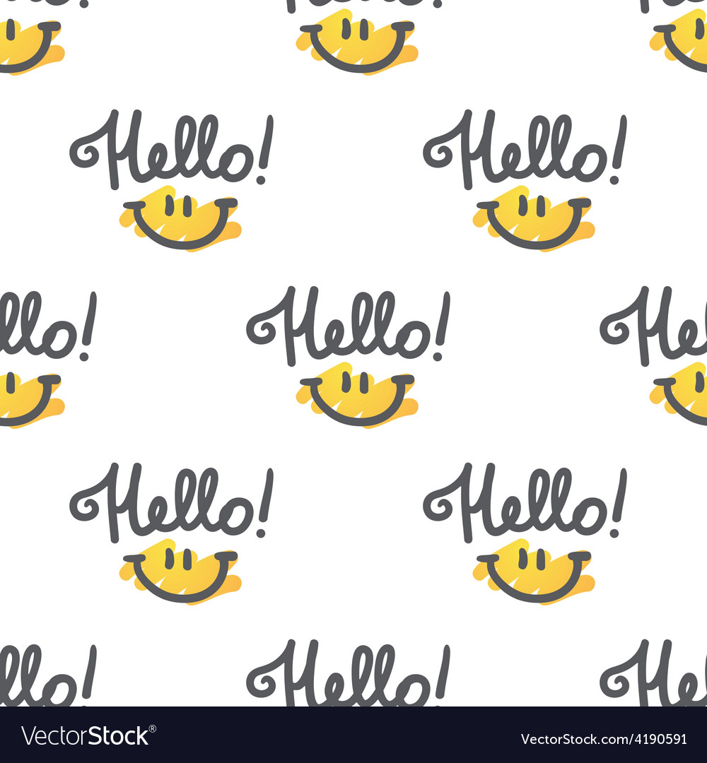 Hello pattern Royalty Free Vector Image - VectorStock