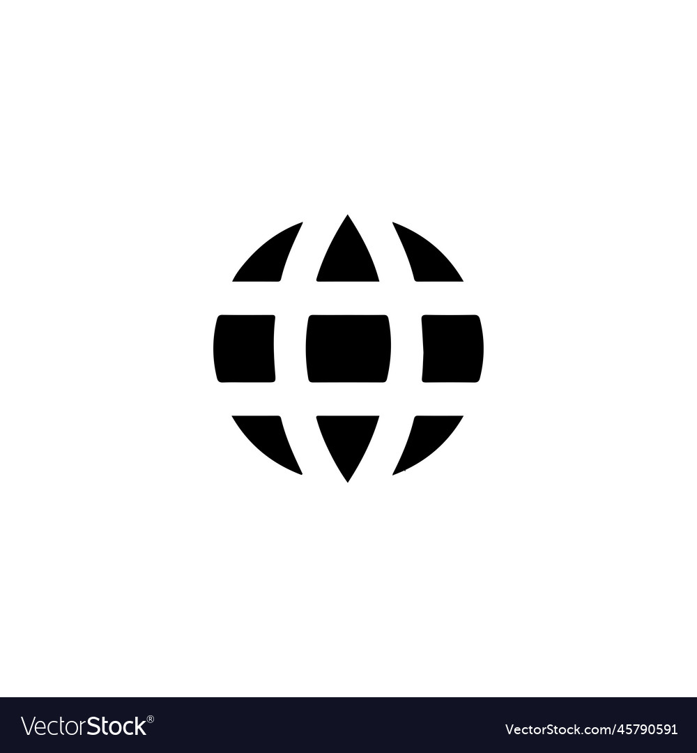 Language button globe icon simple style Royalty Free Vector