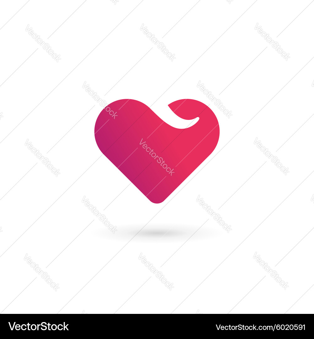 Letter v heart symbol logo icon design template Vector Image