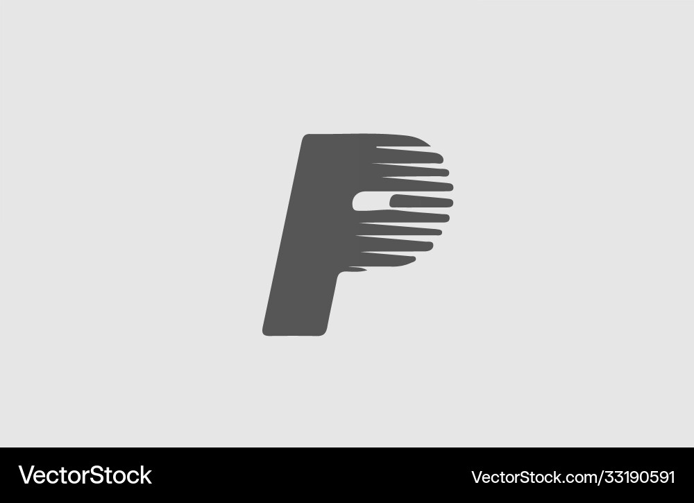 P grey alphabet letter logo icon line design Vector Image