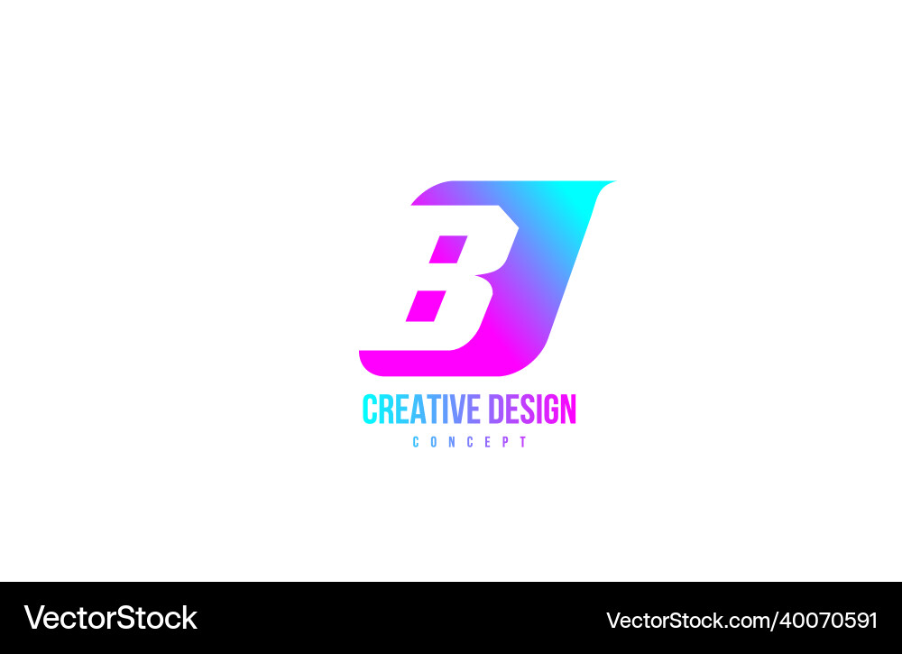 Pink b alphabet letter logo icon design Royalty Free Vector