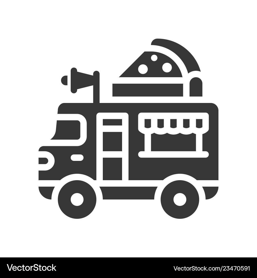 Pizza truck food solid style icon Royalty Free Vector Image