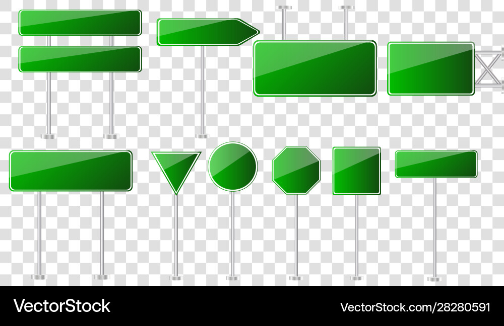 Road green traffic sign Royalty Free Vector Image