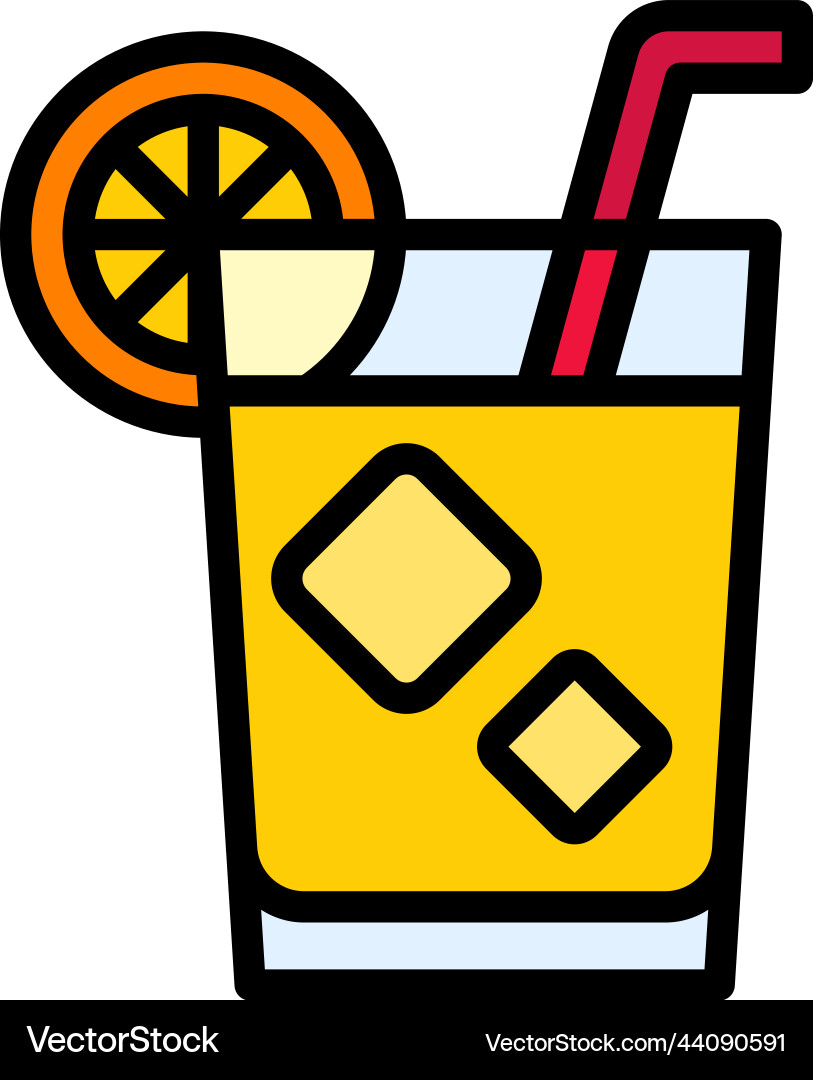 Screwdriver cocktail icon alcoholic mixed drink Vector Image