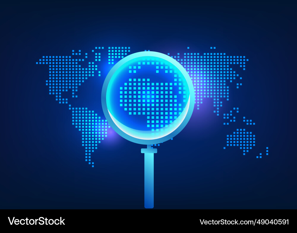 Search technology a magnifying glass that looks Vector Image