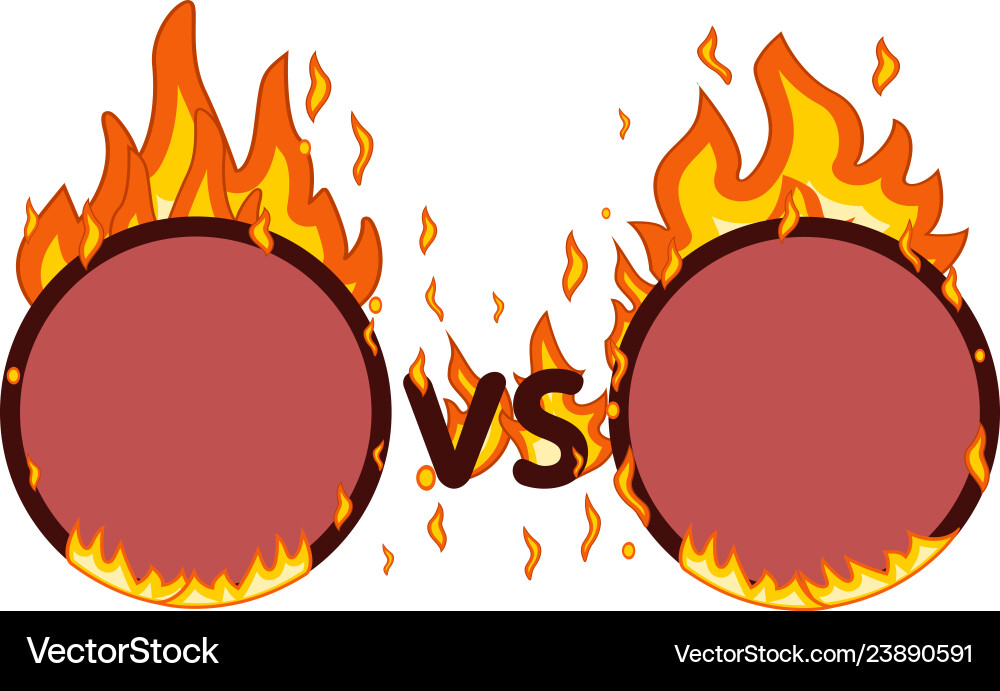 Versus screen fire frames on a white Royalty Free Vector
