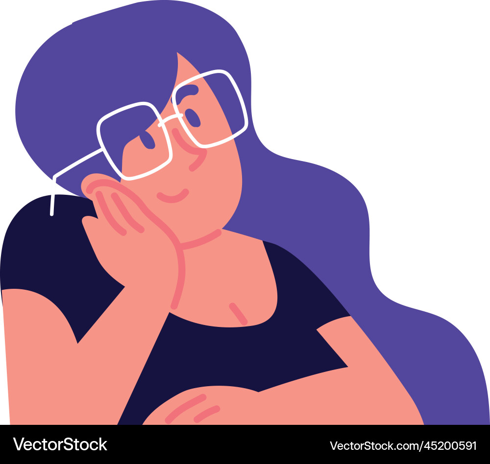 Woman with glasses Royalty Free Vector Image - VectorStock