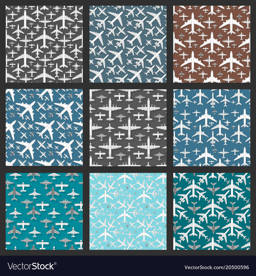 Airplane seamless pattern background Royalty Free Vector