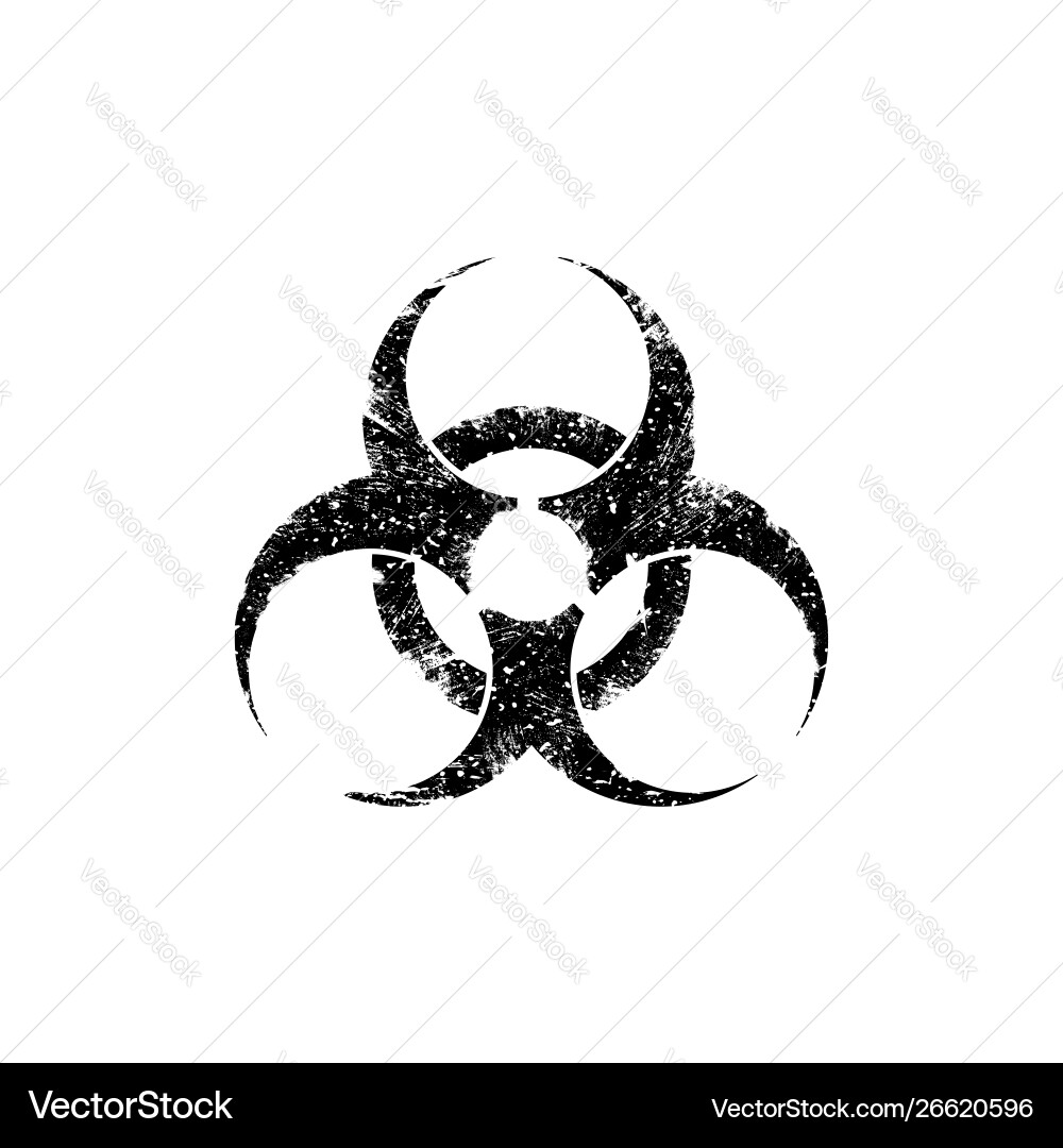 Biohazard symbol in grunge style isolated Vector Image