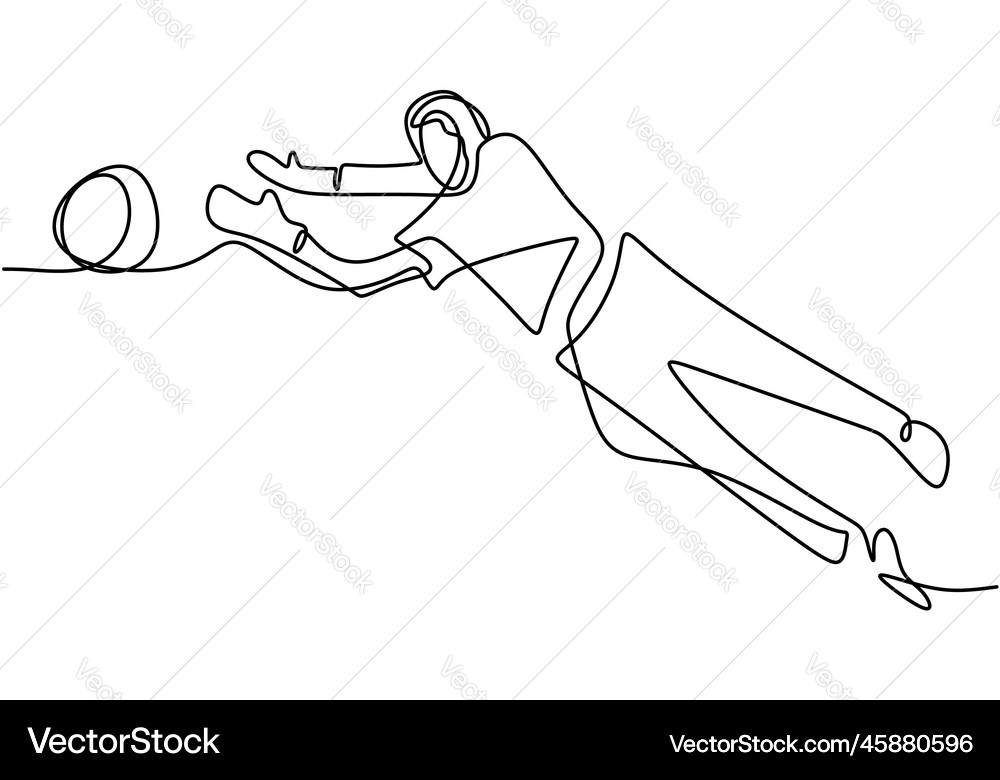 Continuous one line drawing of young man playing Vector Image