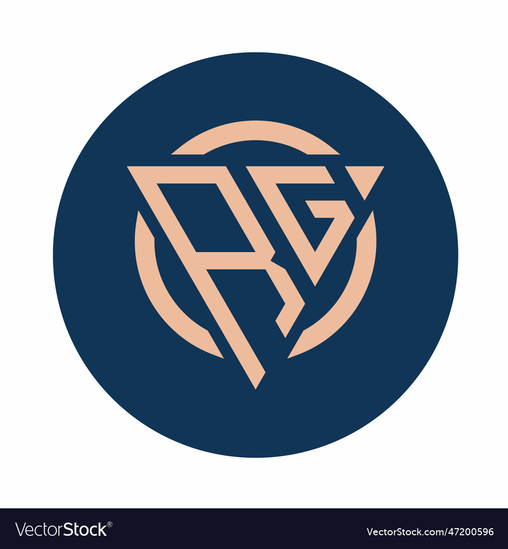 Creative simple initial monogram rg logo designs Vector Image