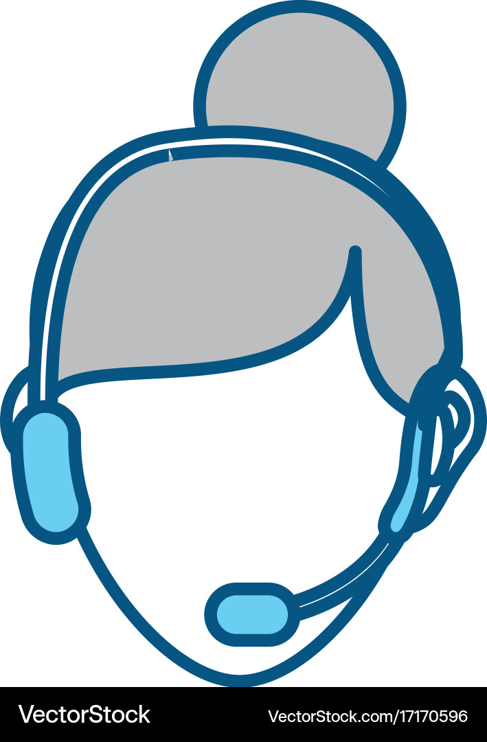 Face woman call center Royalty Free Vector Image