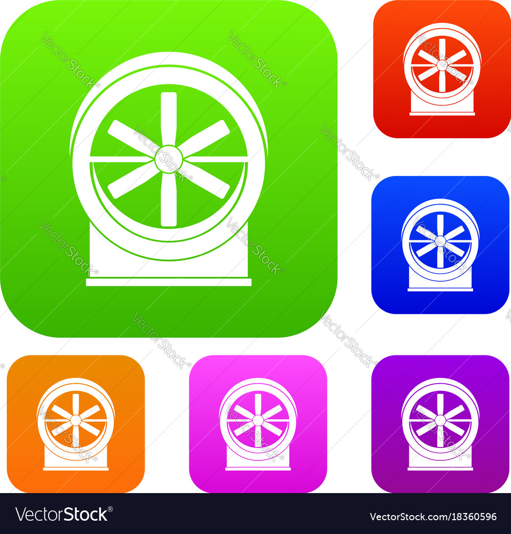 Fan set color collection Royalty Free Vector Image