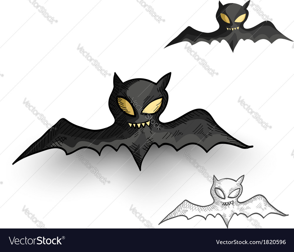 Halloween vampire bats isolated Royalty Free Vector Image