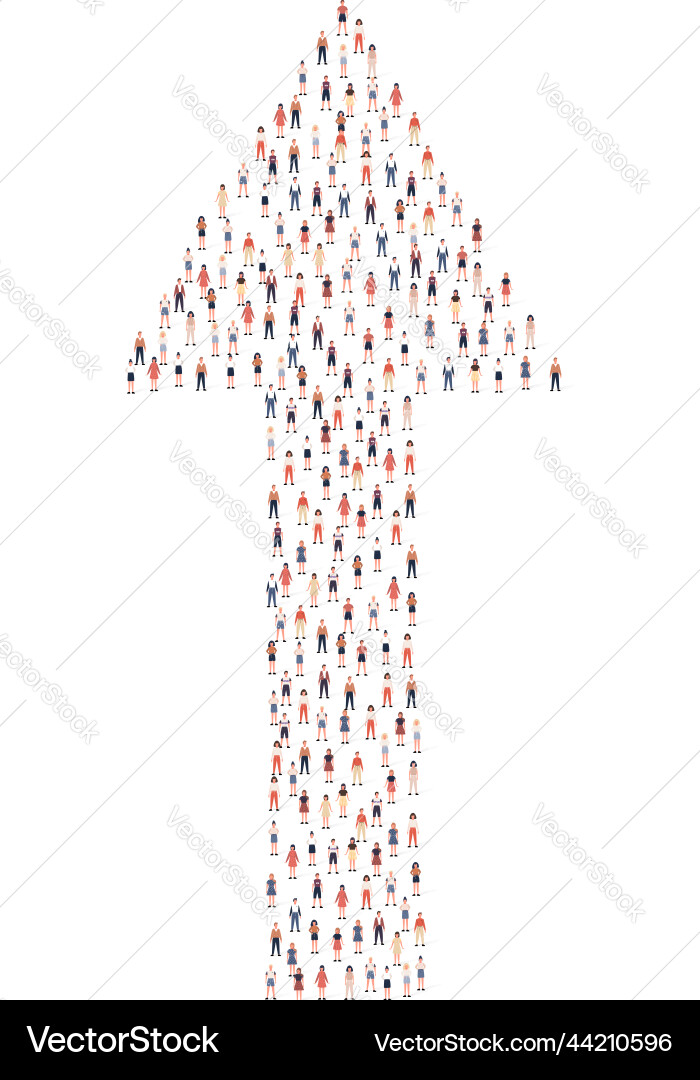 Large group of people silhouette crowded together Vector Image