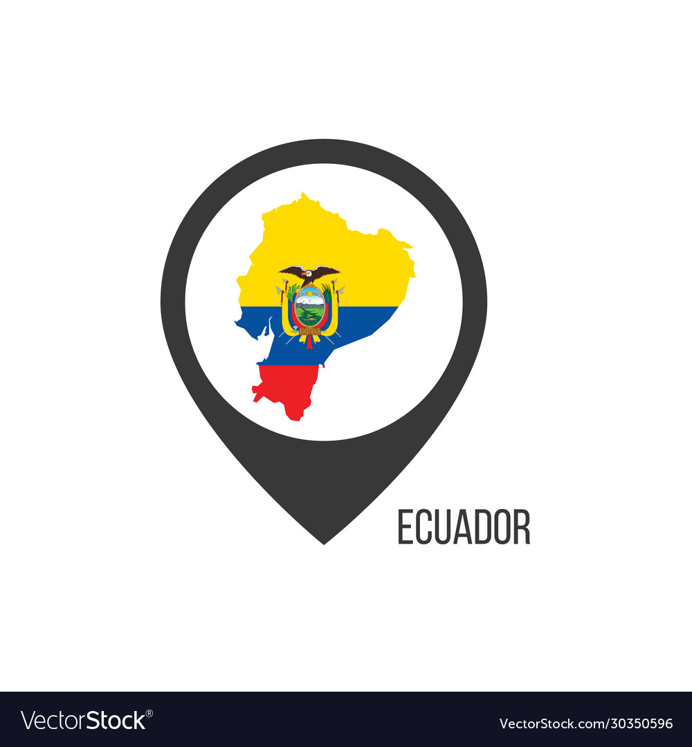 Map pointers with contry ecuador flag Royalty Free Vector