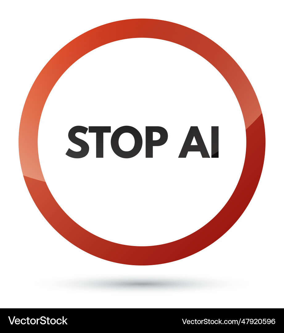No to artificial intelligence prohibition of ai Vector Image