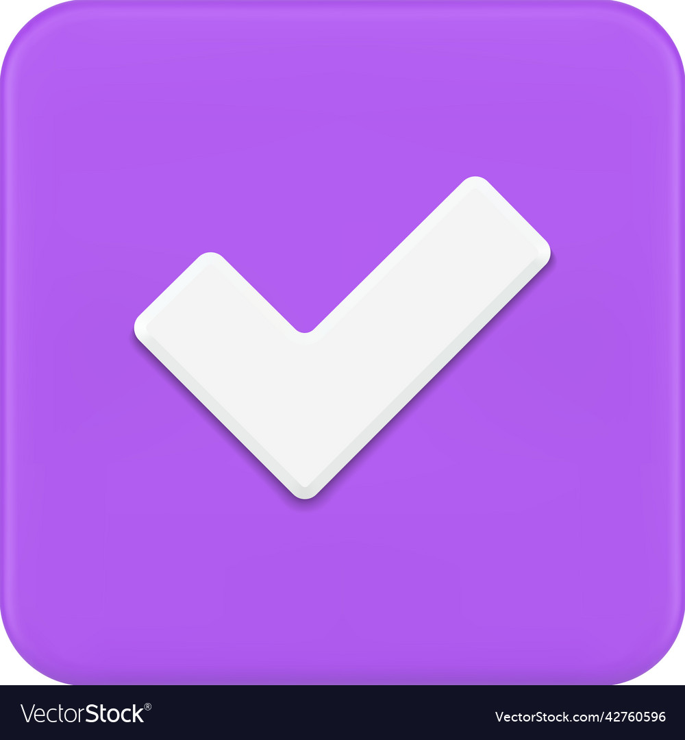 Purple squared checkmark button positive vote Vector Image Purple squared checkmark button positive vote Vector Image