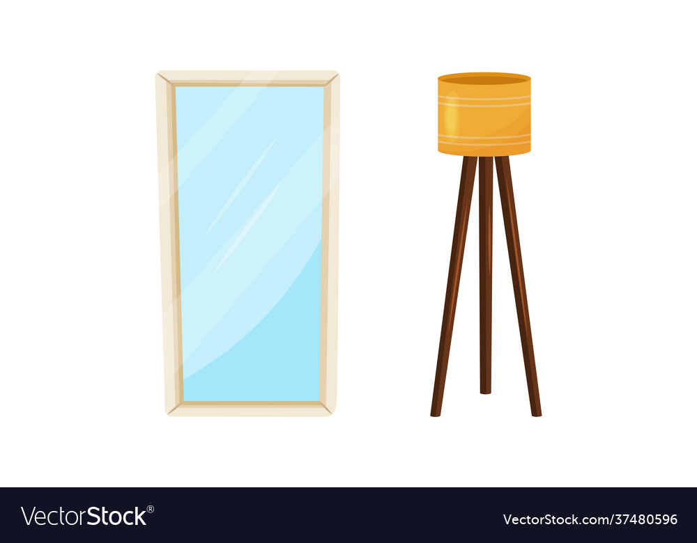 Room interior design elements with rectangular Vector Image