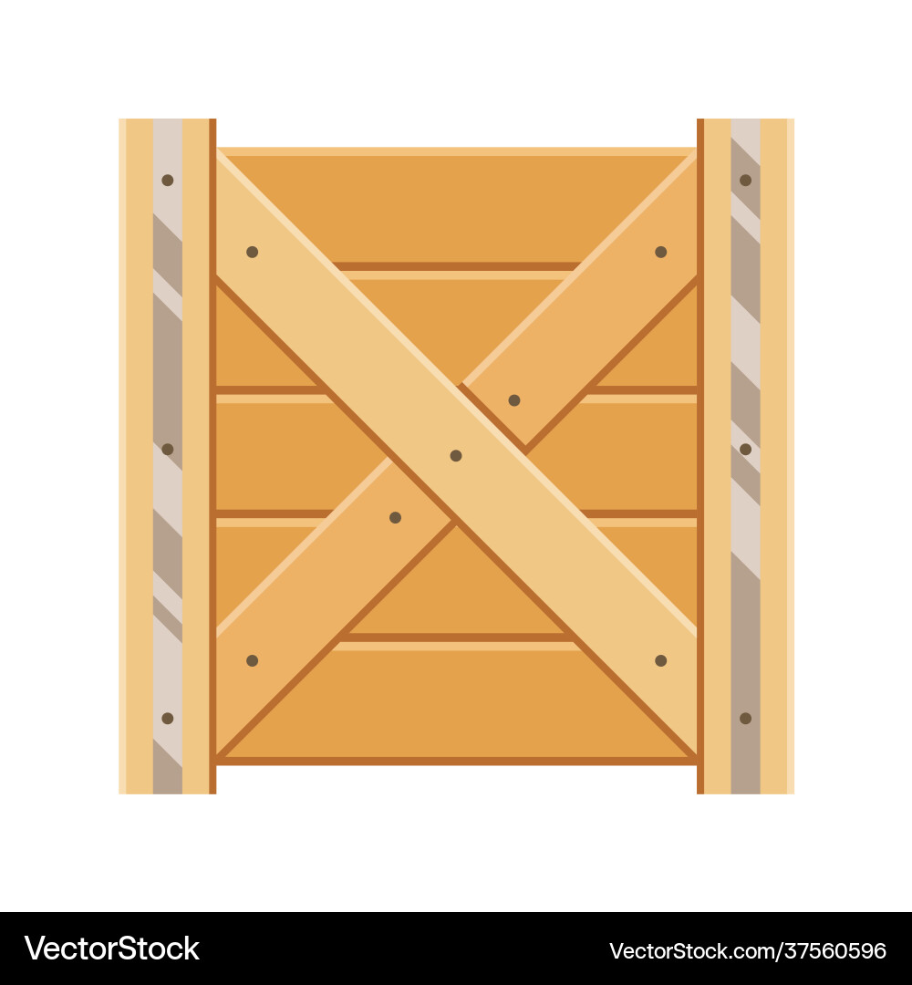 Wooden cargo box for storage isolated on white Vector Image