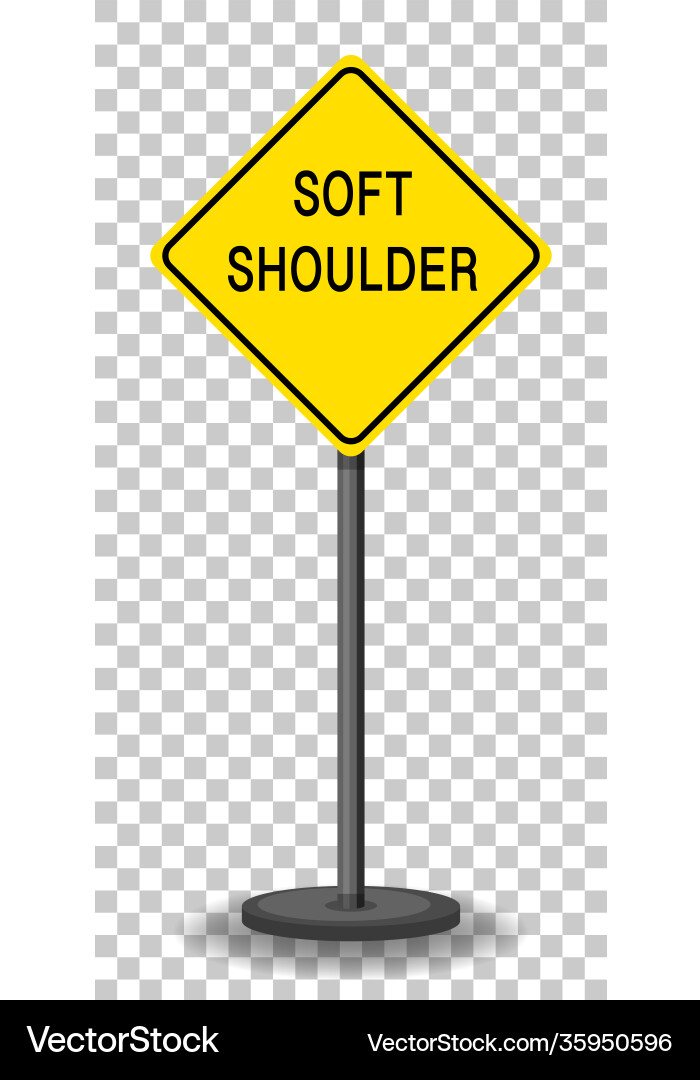 Yellow traffic warning sign on transparent Vector Image