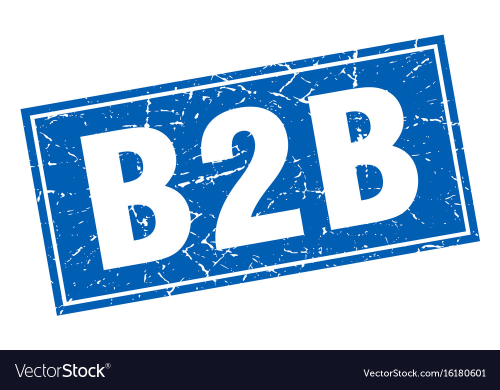 B2b square stamp Royalty Free Vector Image - VectorStock