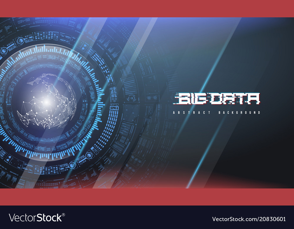Big data abstract visualization futuristic Vector Image