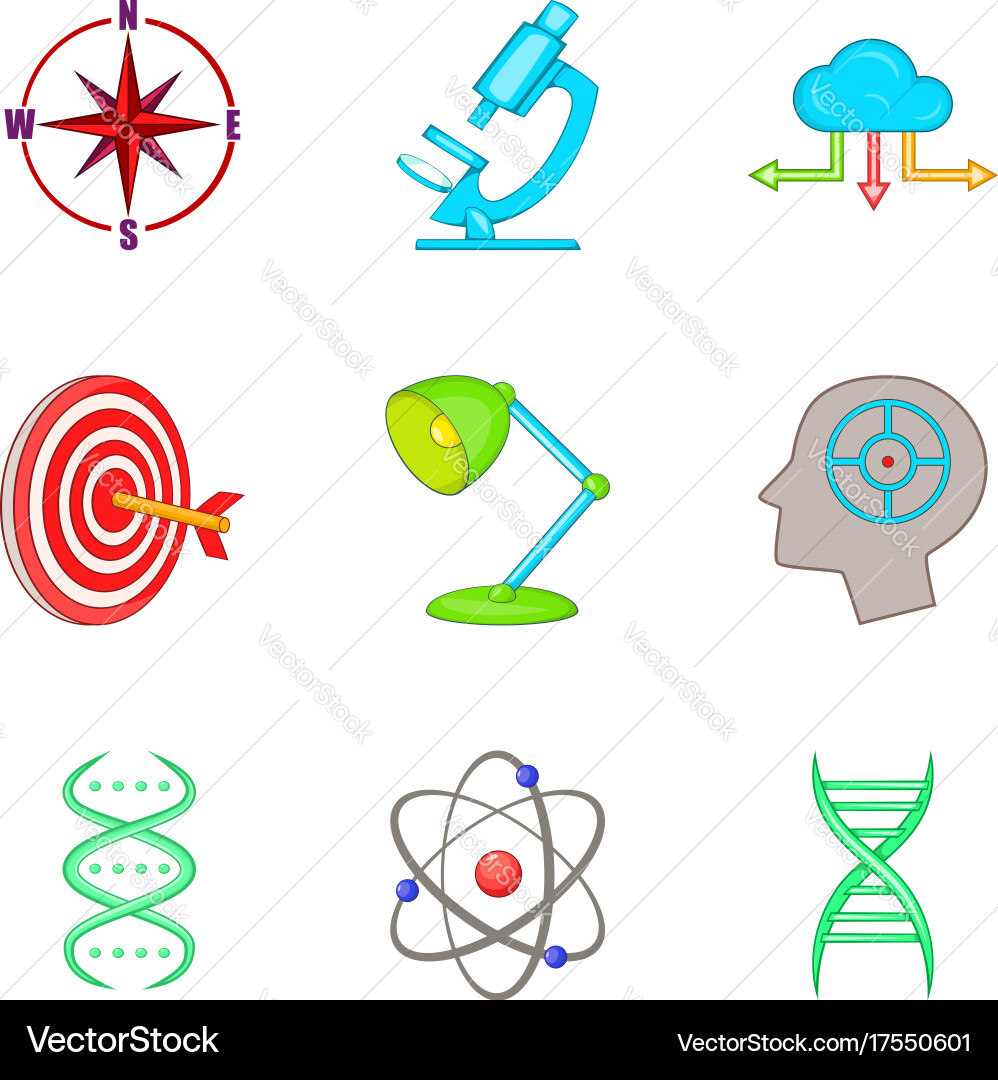 Clever icons set cartoon style Royalty Free Vector Image