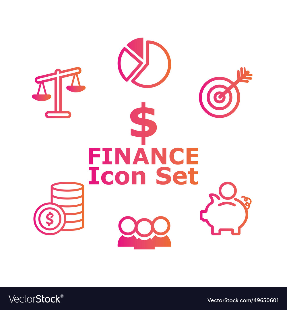Colored finance icons set Royalty Free Vector Image
