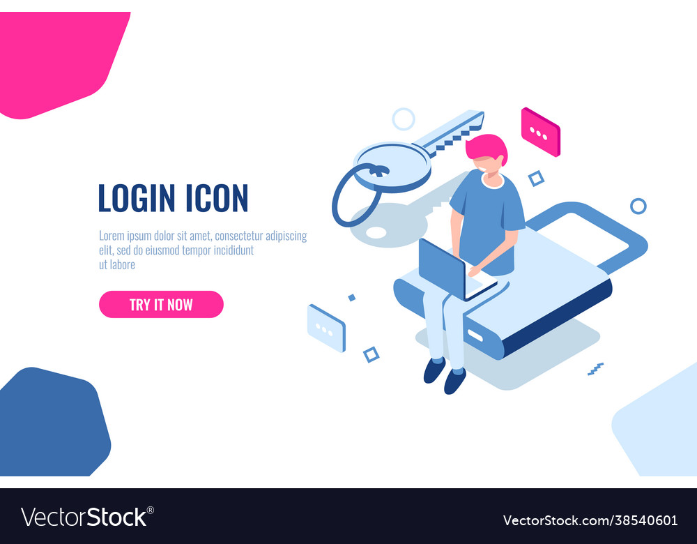 Concept protected access control lock with key Vector Image