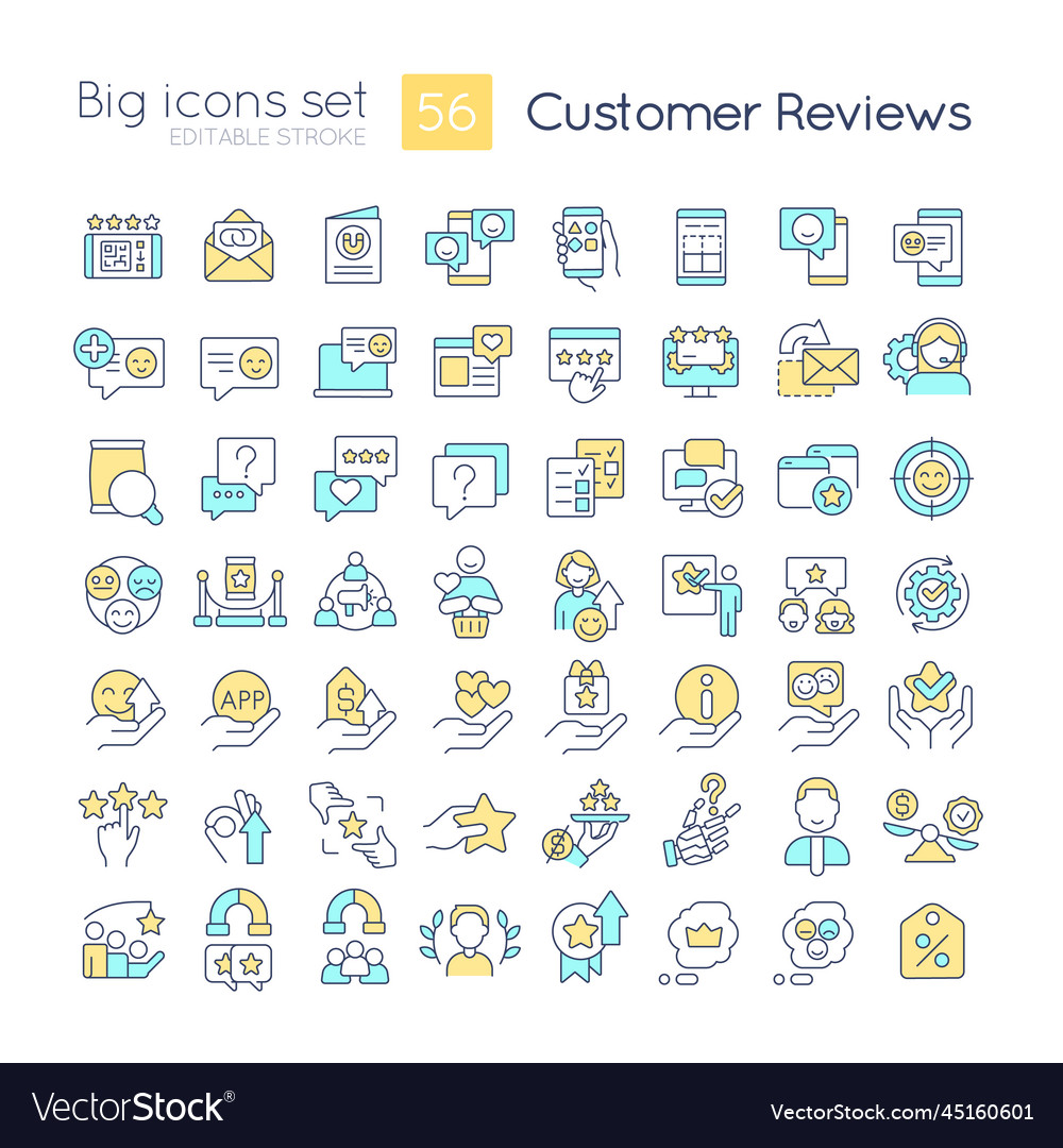 Customer satisfaction feedback rgb color icons set Customer satisfaction feedback rgb color icons set