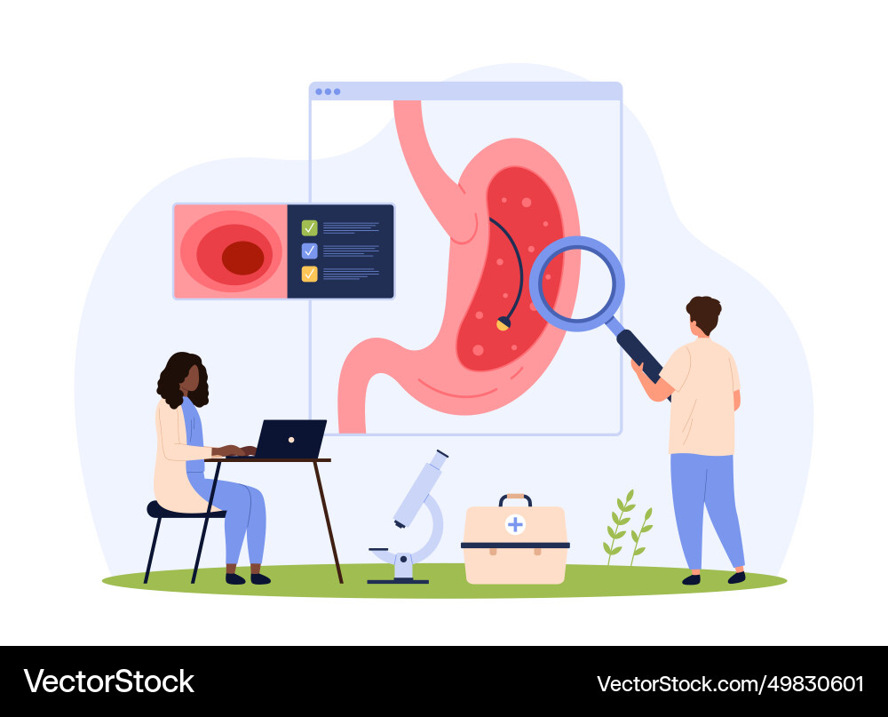 Diagnostics of stomach disease endoscopy Vector Image