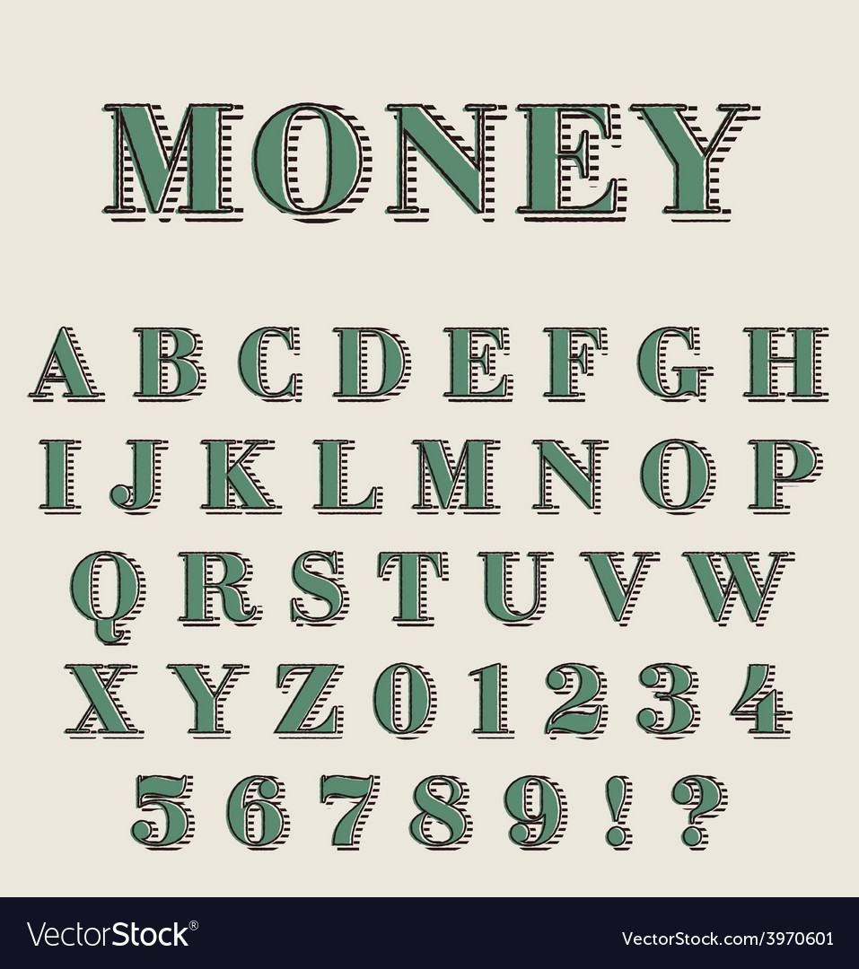 Graphic retro alphabet Royalty Free Vector Image