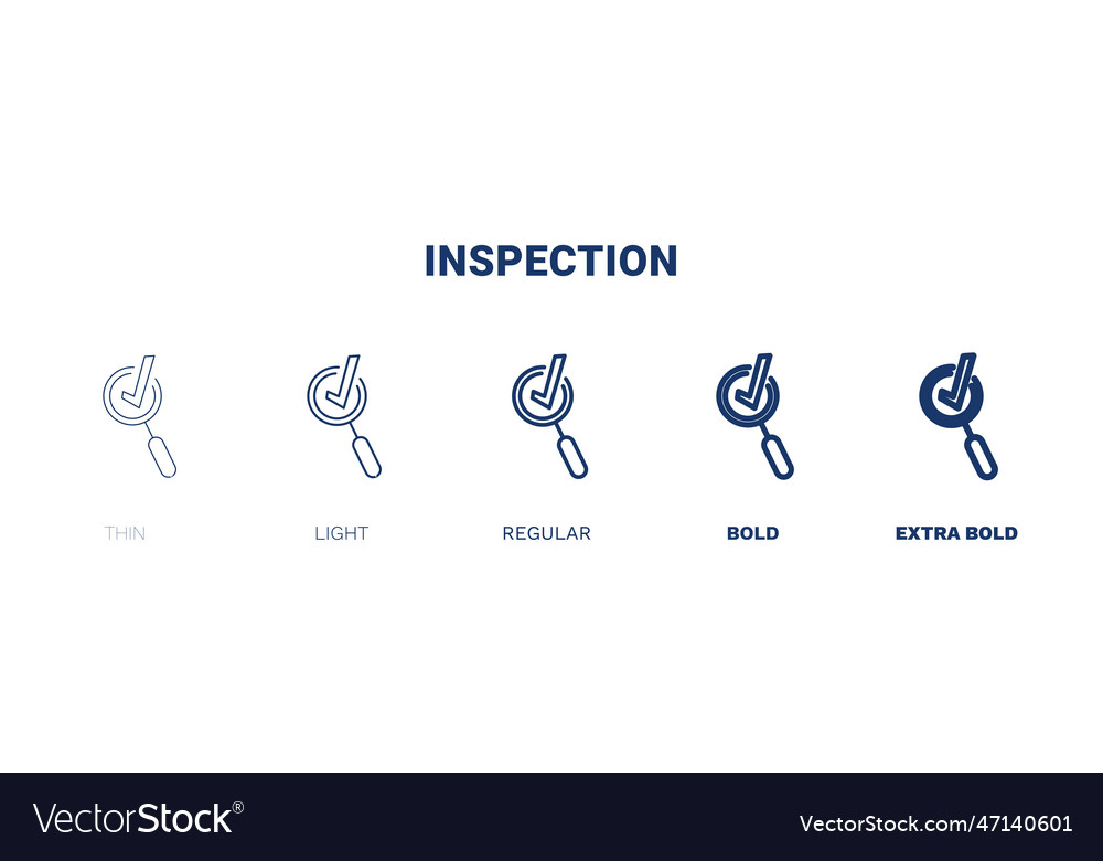 Inspection icon thin light regular bold black Vector Image