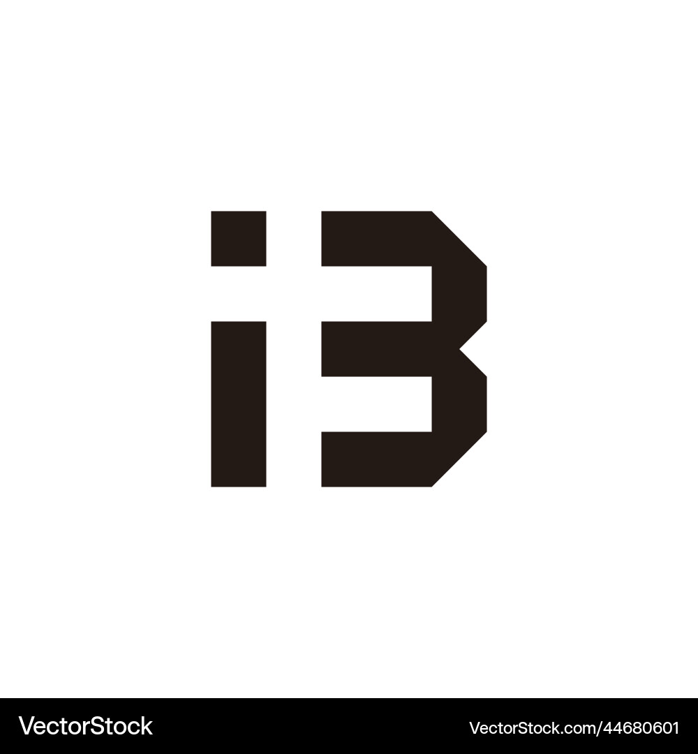 Letter i number 3 square geometric symbol simple Vector Image