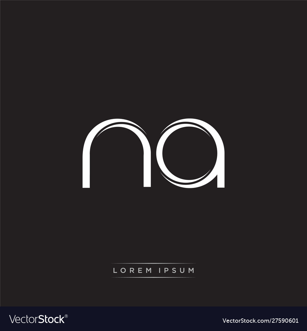 Na initial letter split lowercase logo modern Vector Image