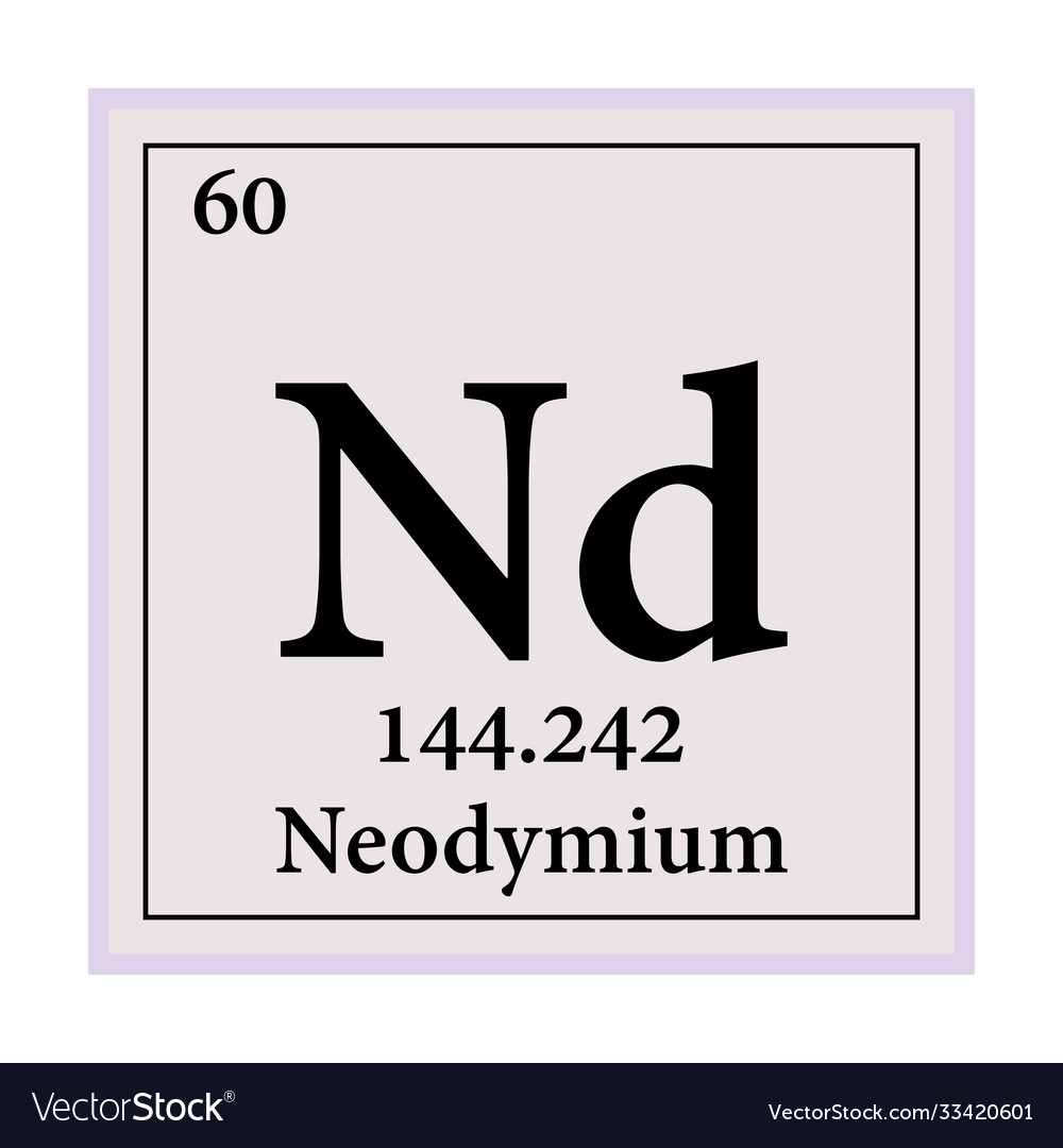 Neodymium periodic table elements Royalty Free Vector Image