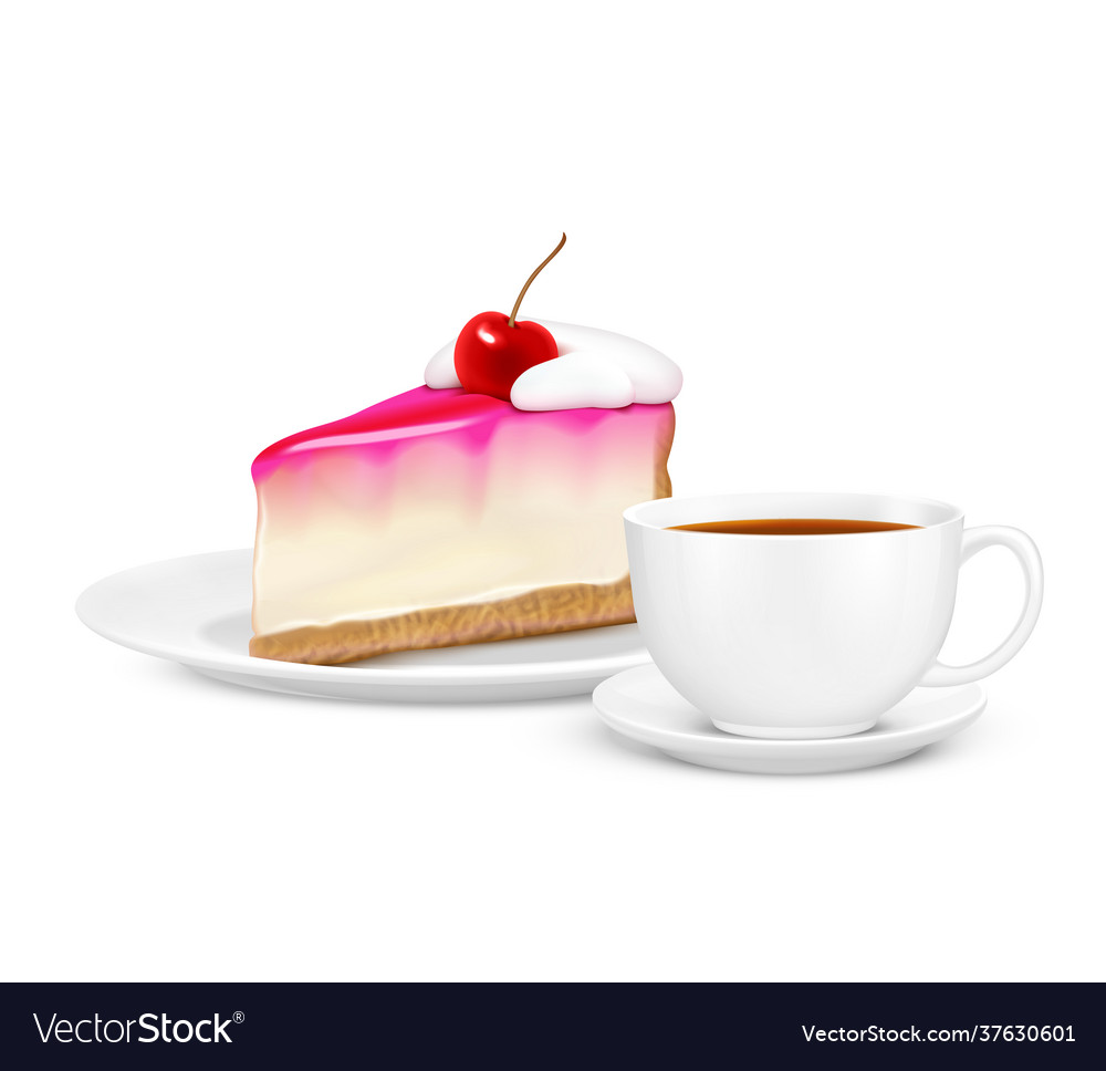 Tea realistic composition Royalty Free Vector Image