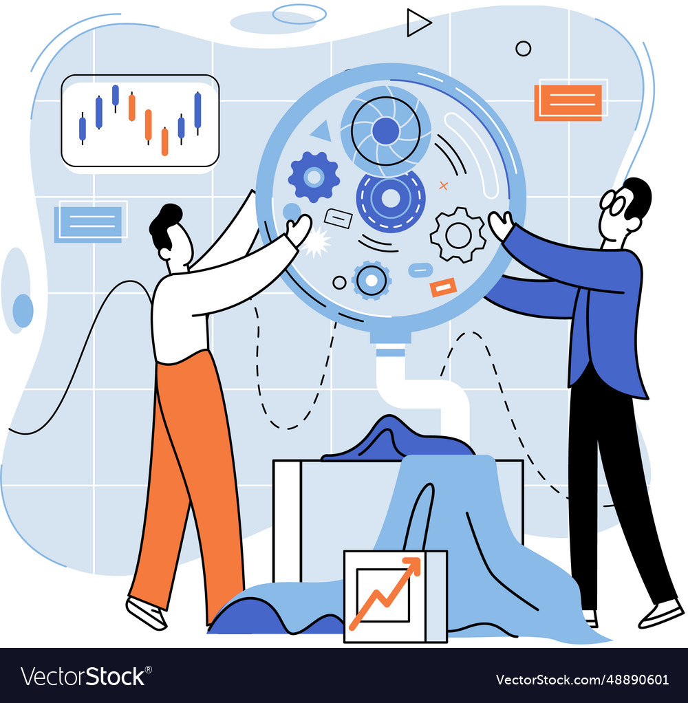 Team solving problems focus group concept Vector Image